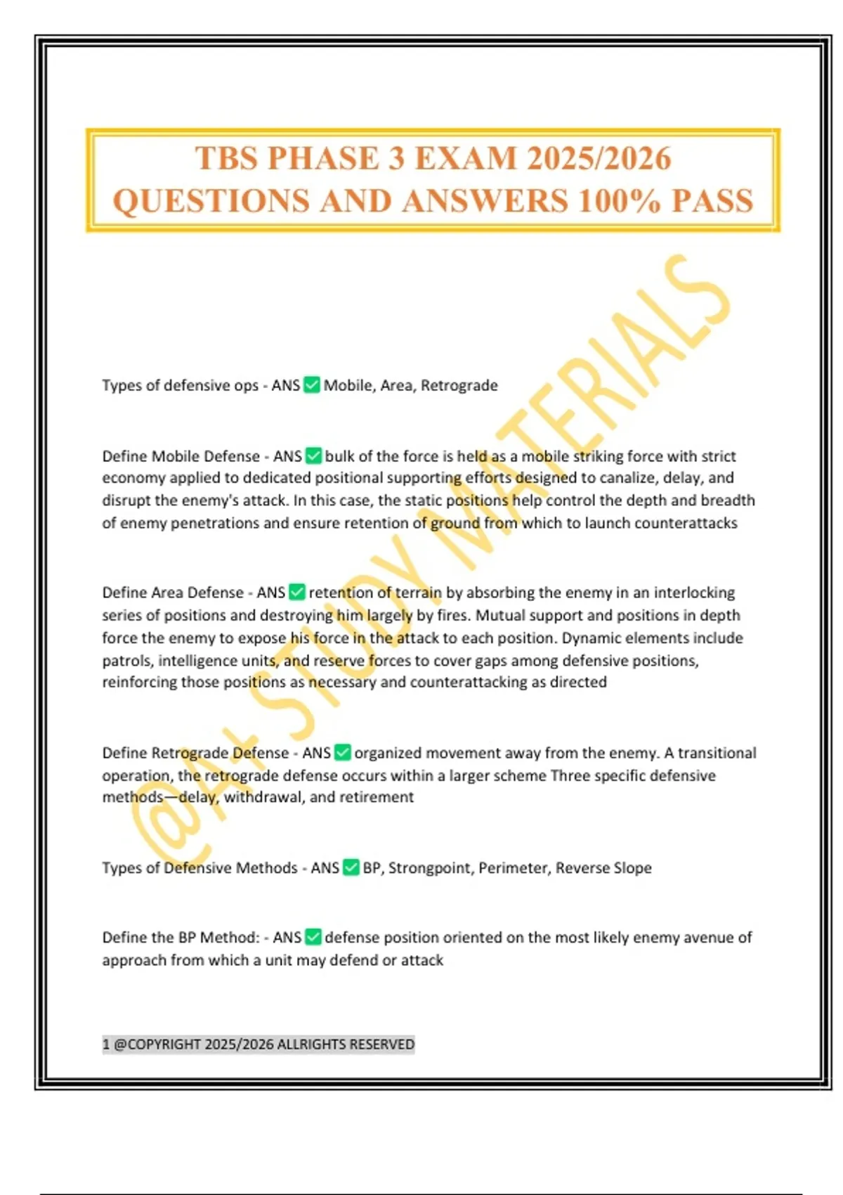 TBS PHASE 3 EXAM 2025/2026 QUESTIONS AND ANSWERS 100% PASS - TBS ...