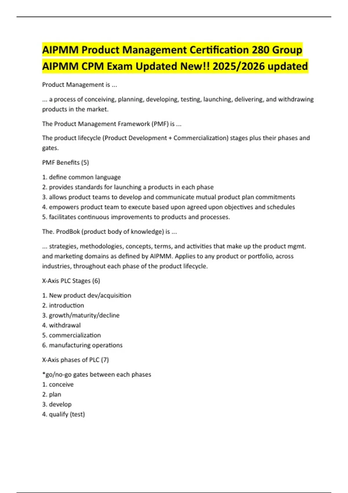 AIPMM Product Management Certification 280 Group AIPMM CPM Exam Updated ...