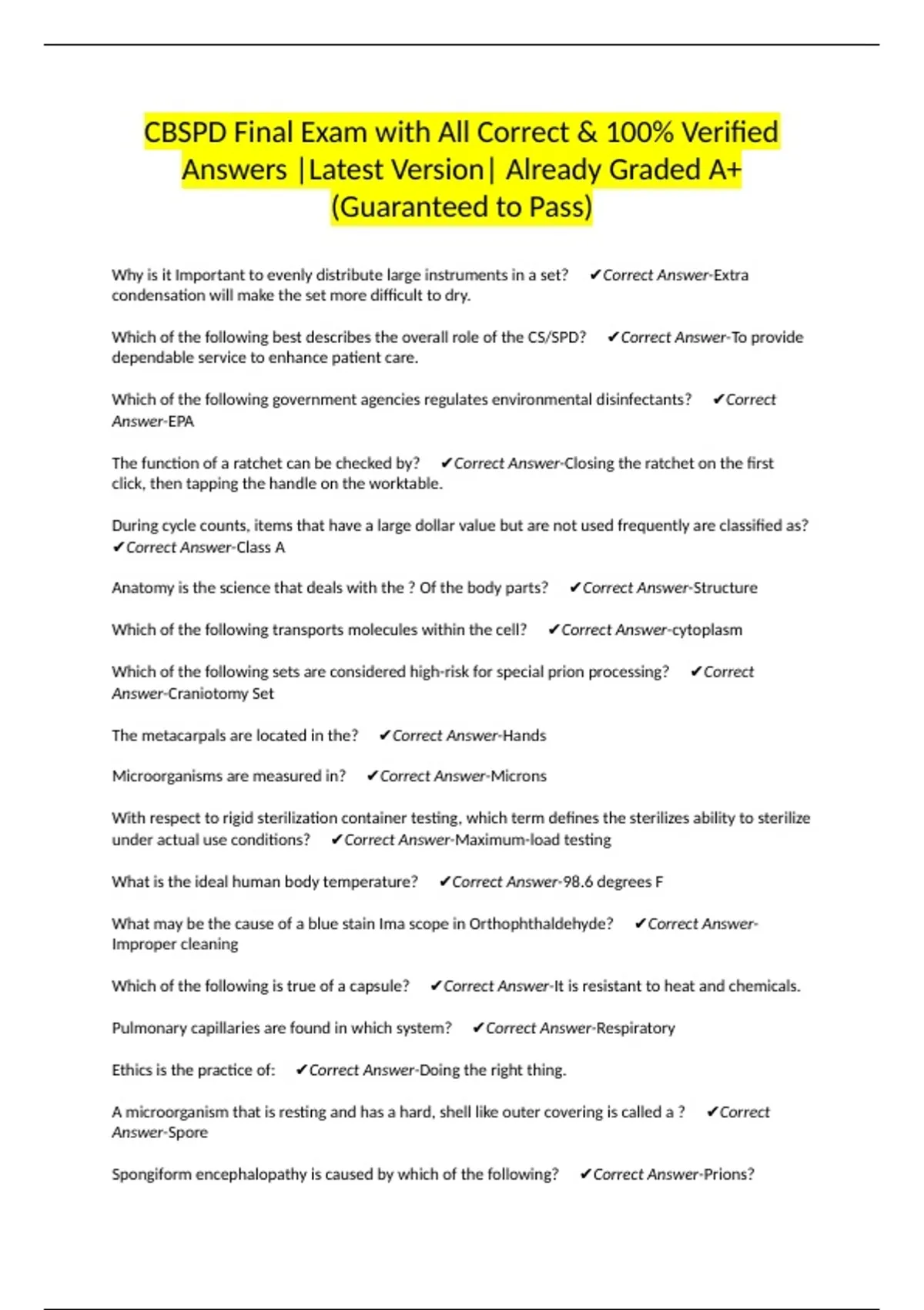 CBSPD Final Exam with All Correct & 100% Verified Answers |Latest ...