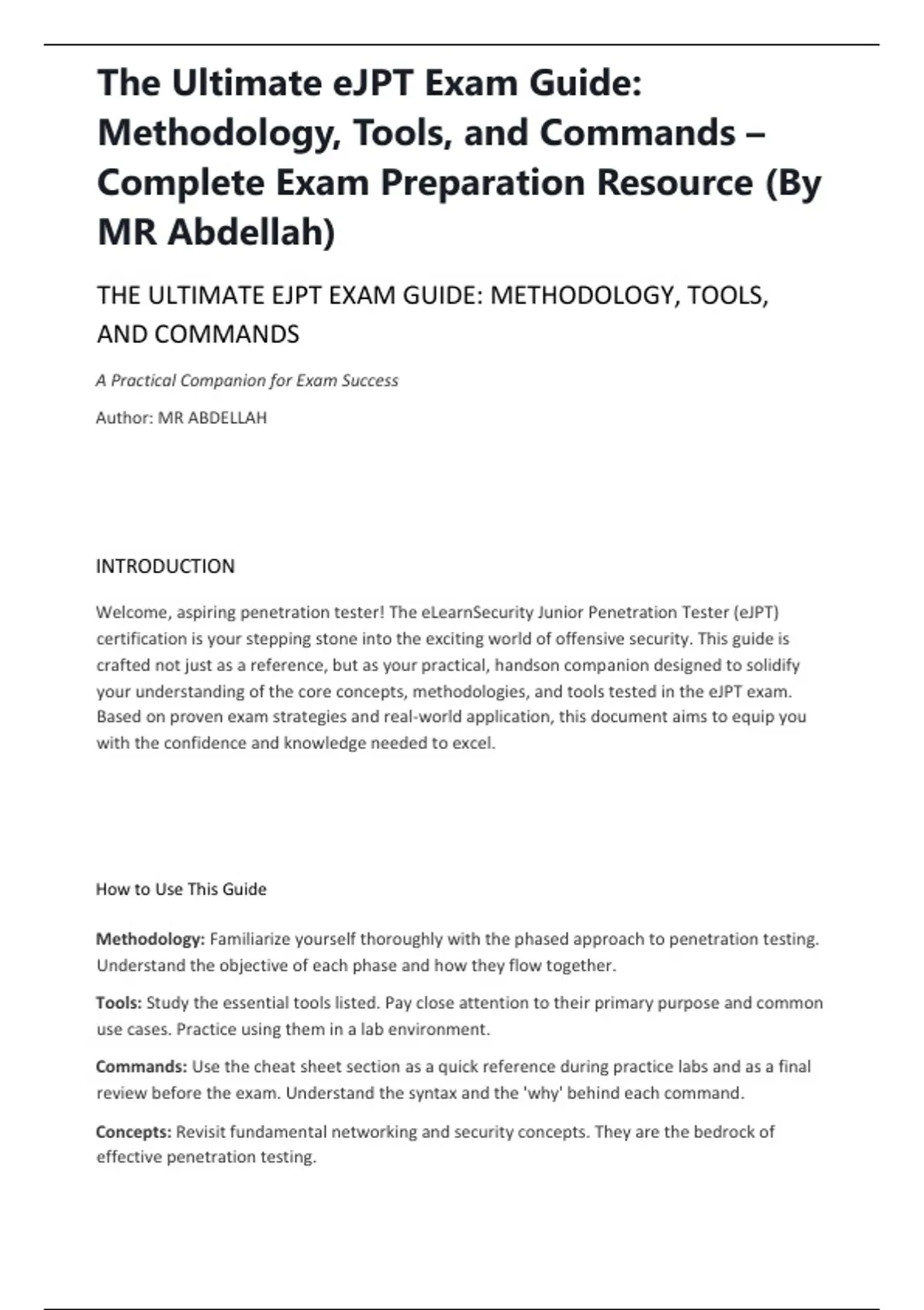 The Ultimate eJPT Exam Guide Methodology, Tools, and Commands ...