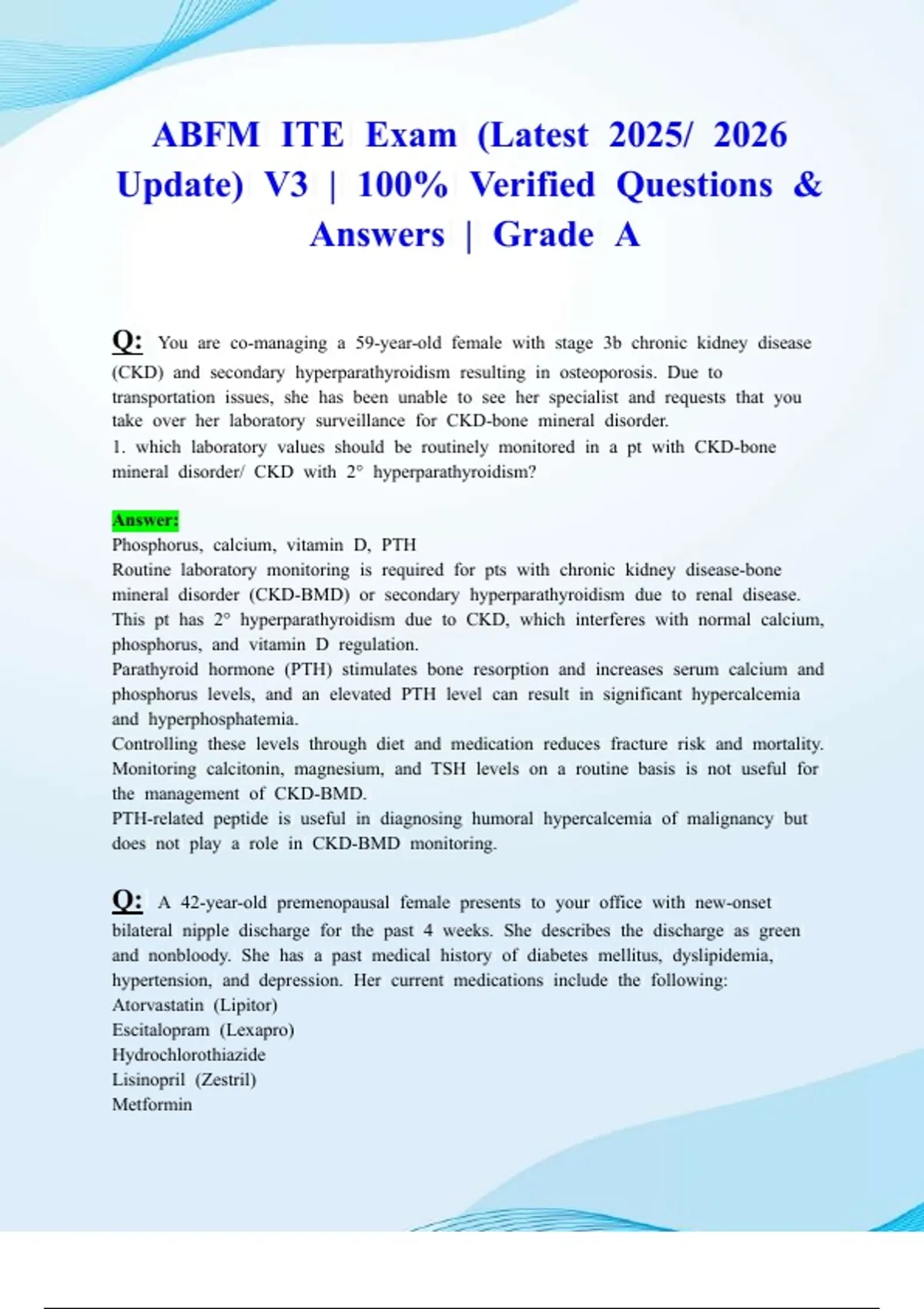 ABFM ITE Exams (Latest 2025/ 2026 Updates STUDY BUNDLE PACKAGE WITH ...
