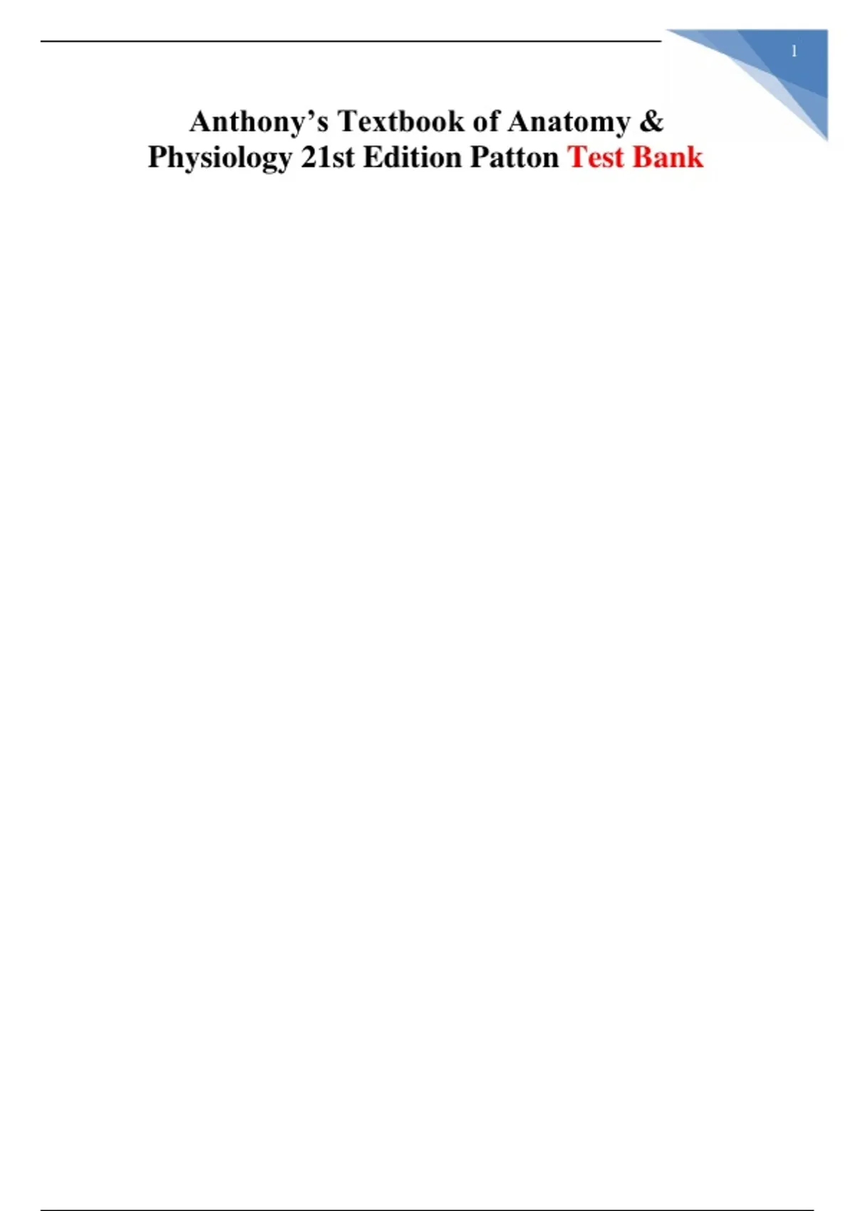 Anthony’s Textbook of Anatomy and Physiology 21st Edition Test Bank by ...