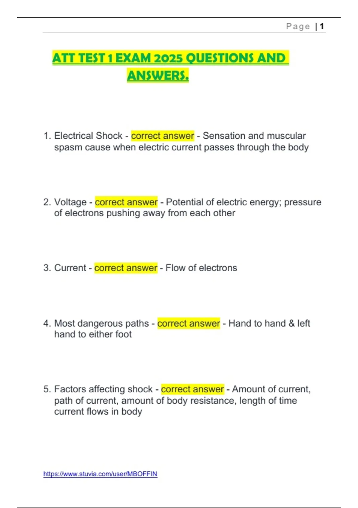 ATT TEST 1 EXAM 2025 QUESTIONS AND ANSWERS - Att - Stuvia US