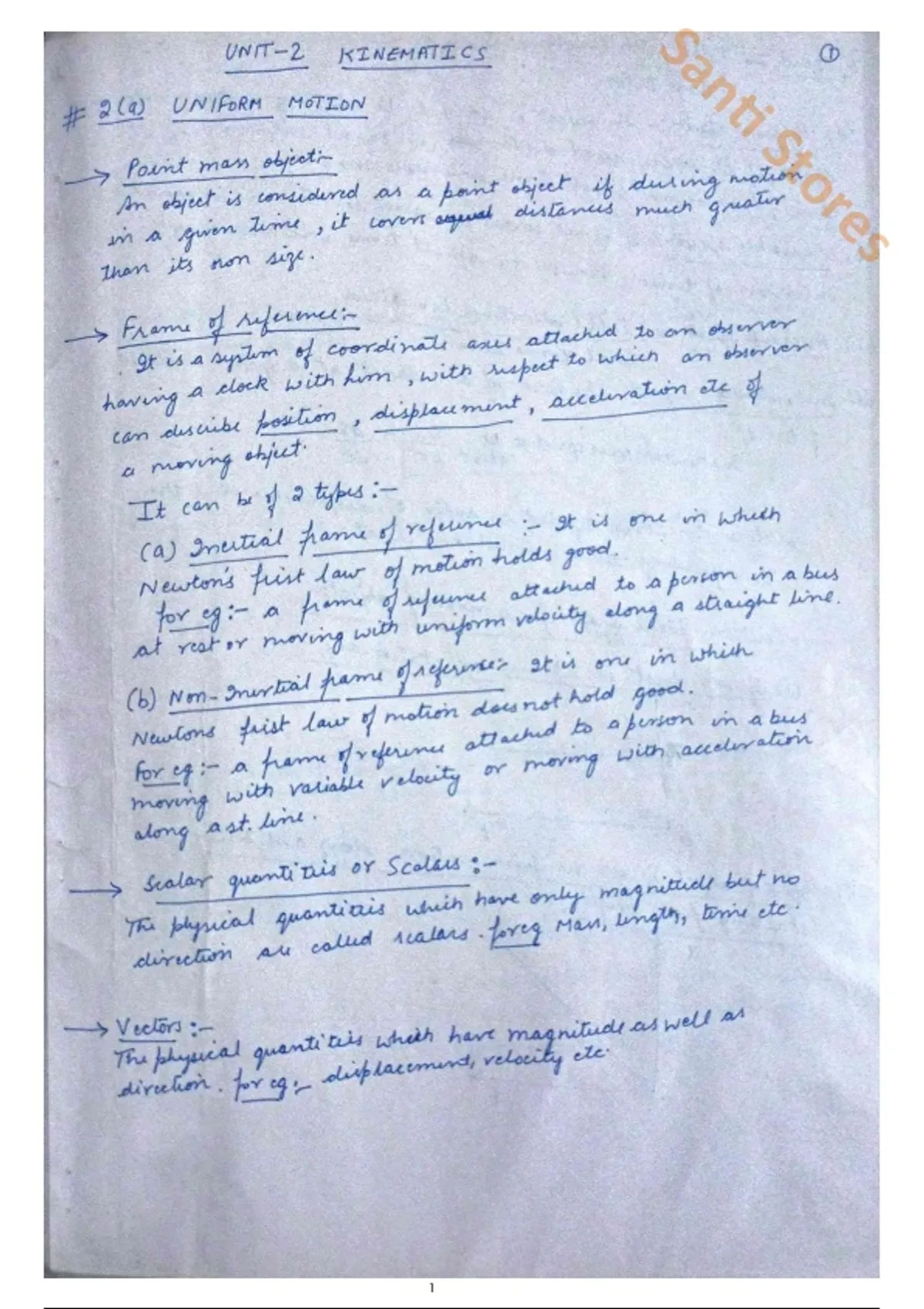 Kinematics – Lecture Notes and Problem Solutions for Physics Students ...