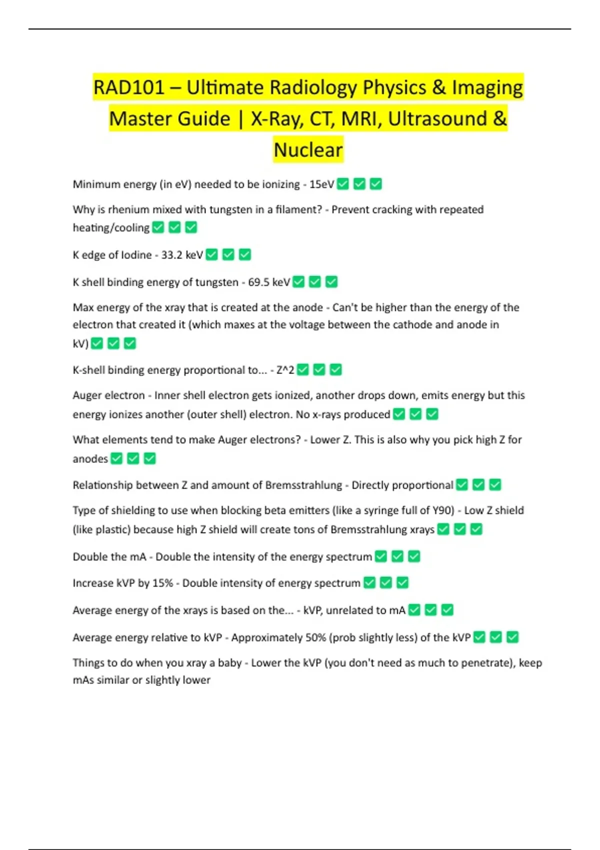 RAD101 – Ultimate Radiology Physics & Imaging Master Guide | X-Ray, CT ...