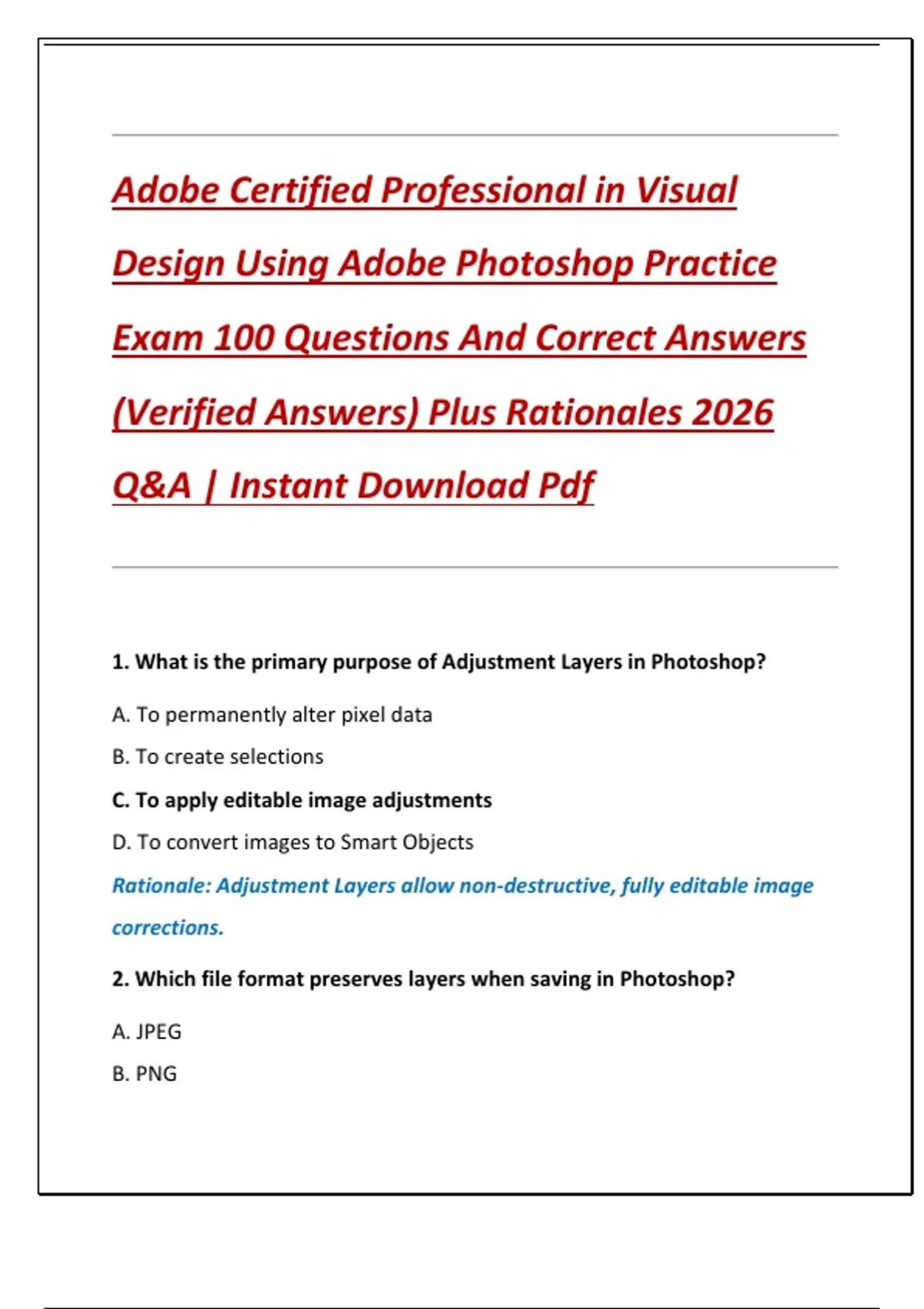 Adobe Certified Professional in Visual Design Using Adobe Photoshop ...
