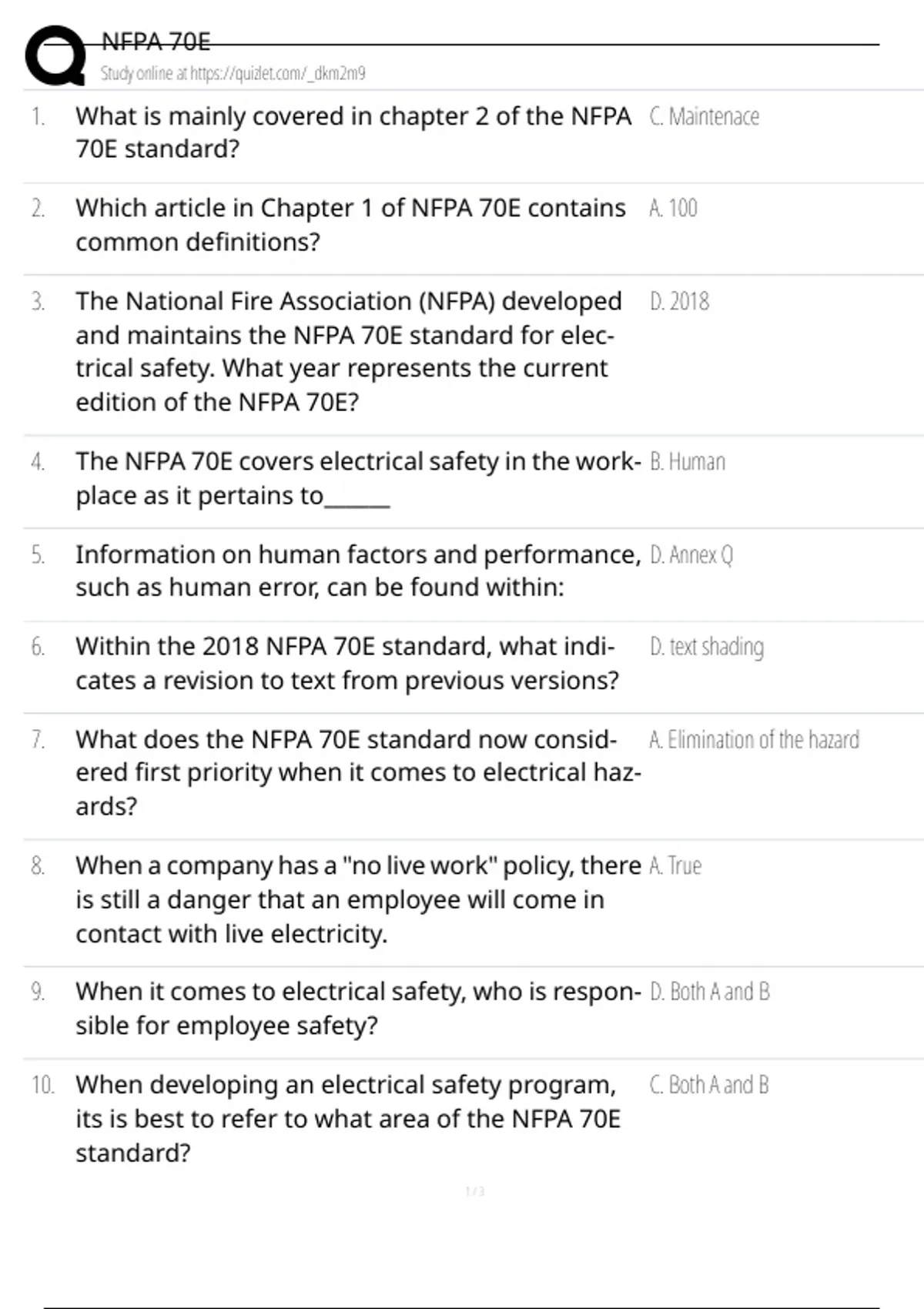 NFPA 70E Exam Questions and Correct Answers |Already Graded A+||Brand ...