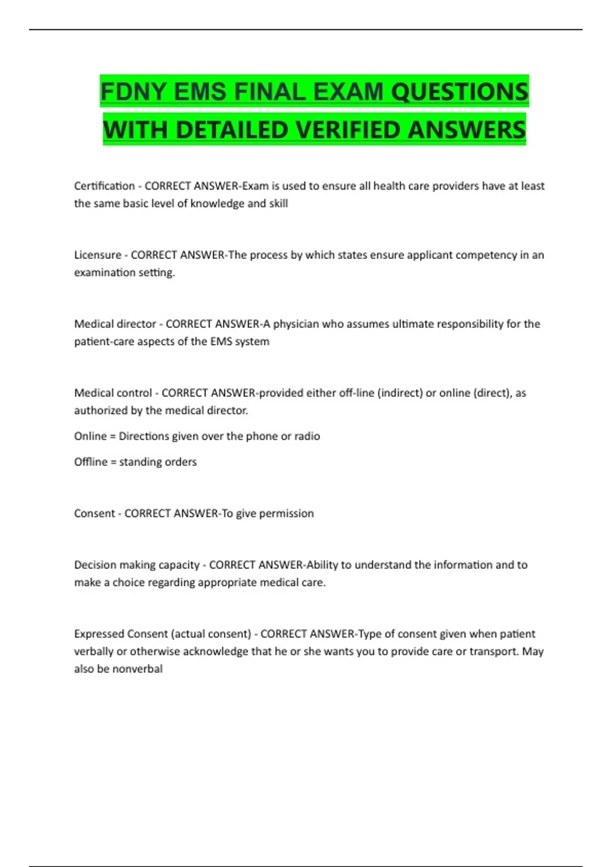 FDNY G60 exam (elaborations) latest updated - Stuvia US
