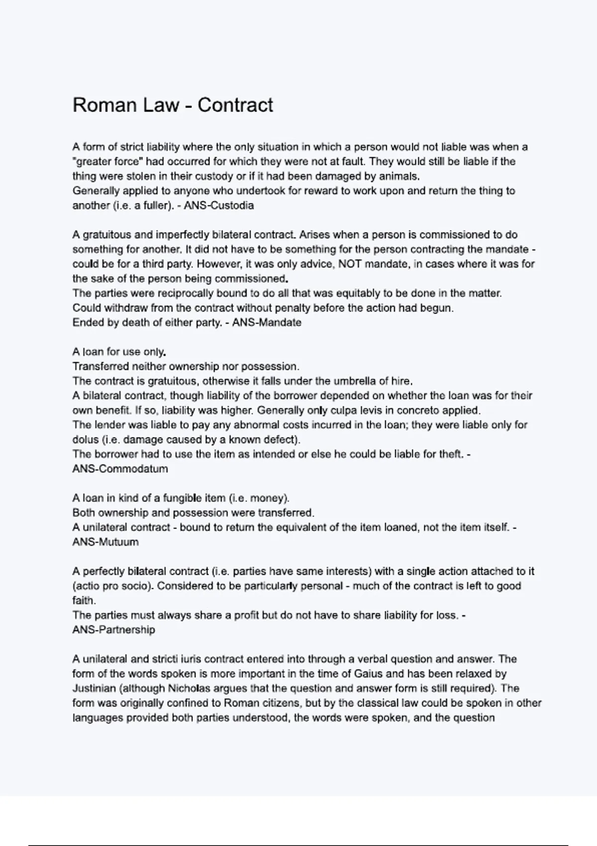 Roman Law – Contracts Explained (2025/2026): Principles, Types, and ...
