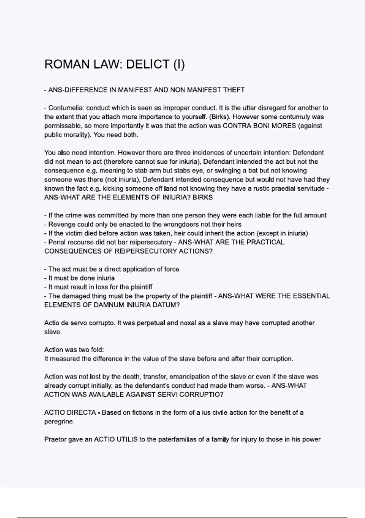 Roman Law – Delict (2025/2026): Complete Guide to Liability, Wrongful ...
