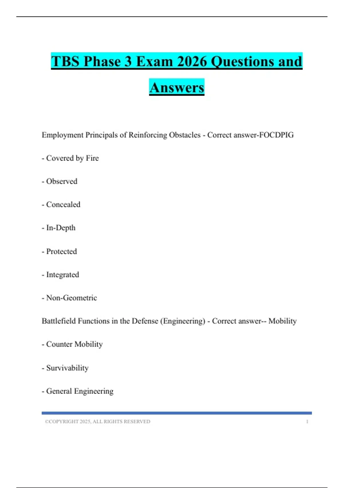TBS Phase 3 Exam 2026 Questions and Answers - CNUR 305 - Stuvia US