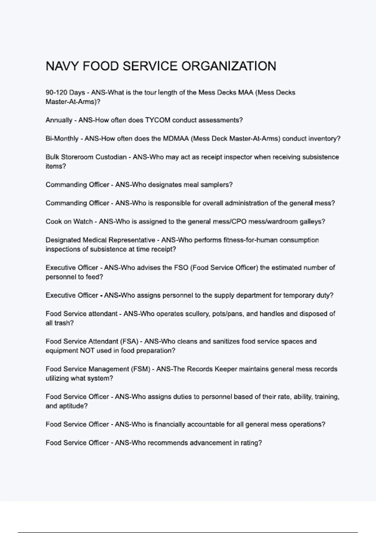 Navy Food Service Organization PDF 2025/2026 – Complete Culinary ...