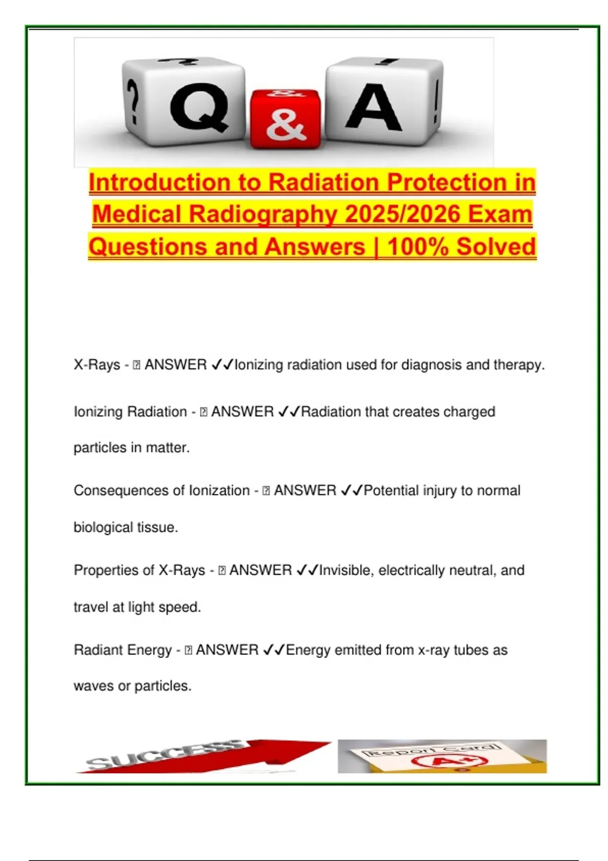 Radiation Protection in Medical Radiography | 100 Exam Q&A | ALARA ...