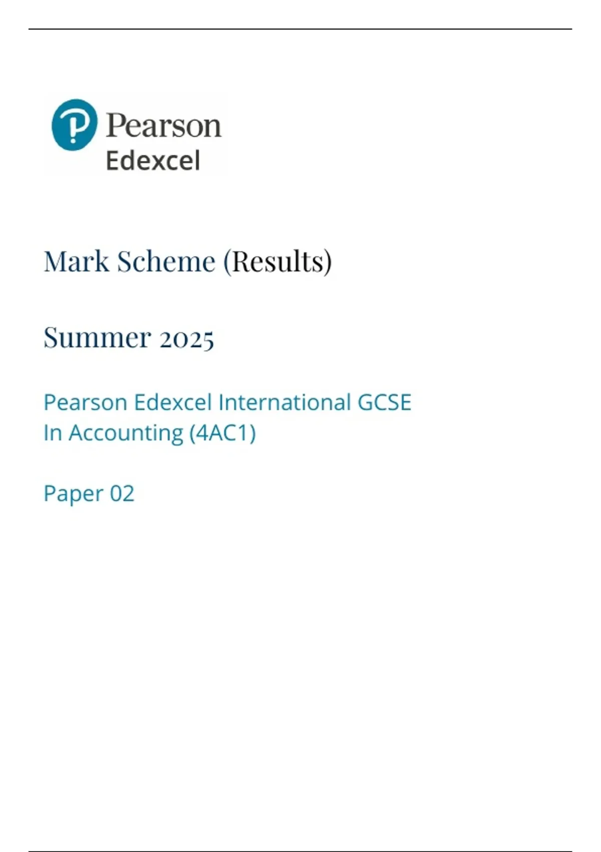 Pearson Edexcel International GCSE Accounting Level 1/2 PAPER 2 JUNE ...