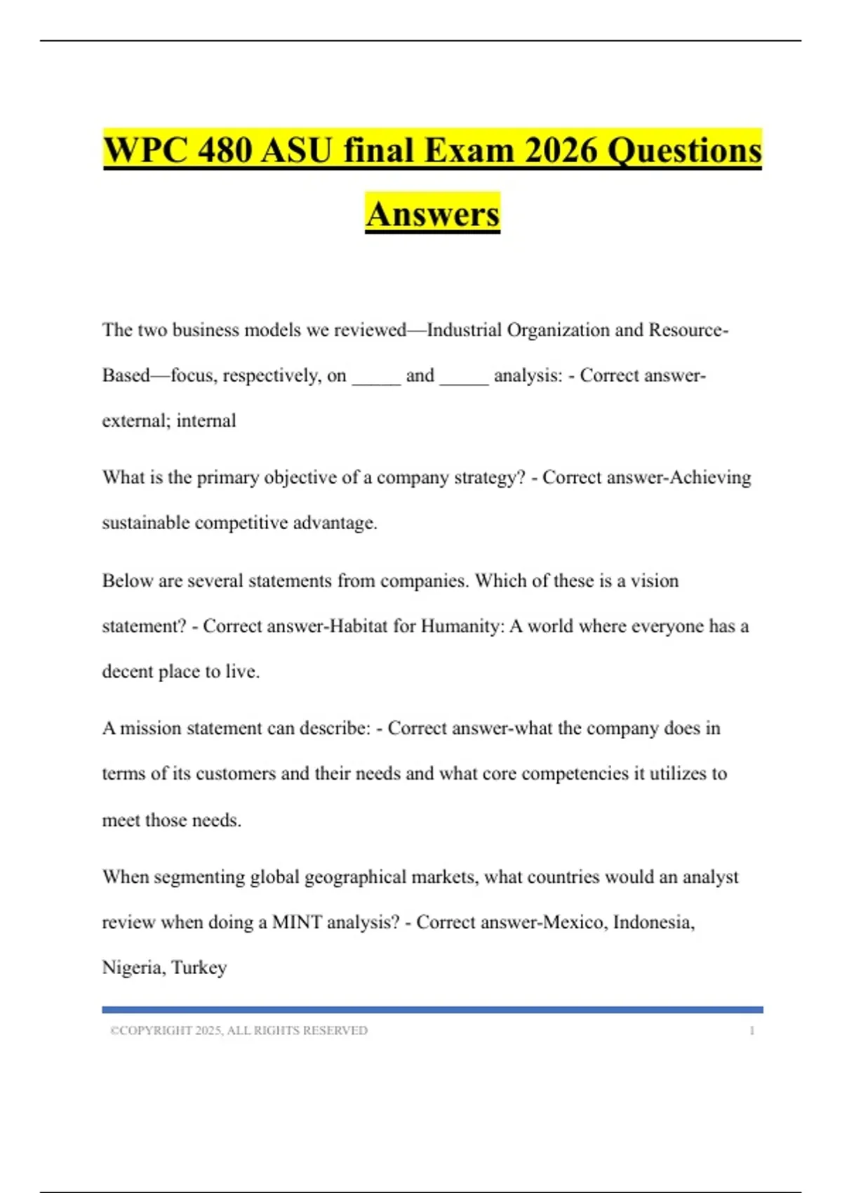 WPC 480 ASU final Exam 2026 Questions Answers - WPC 480 ASU - Stuvia US