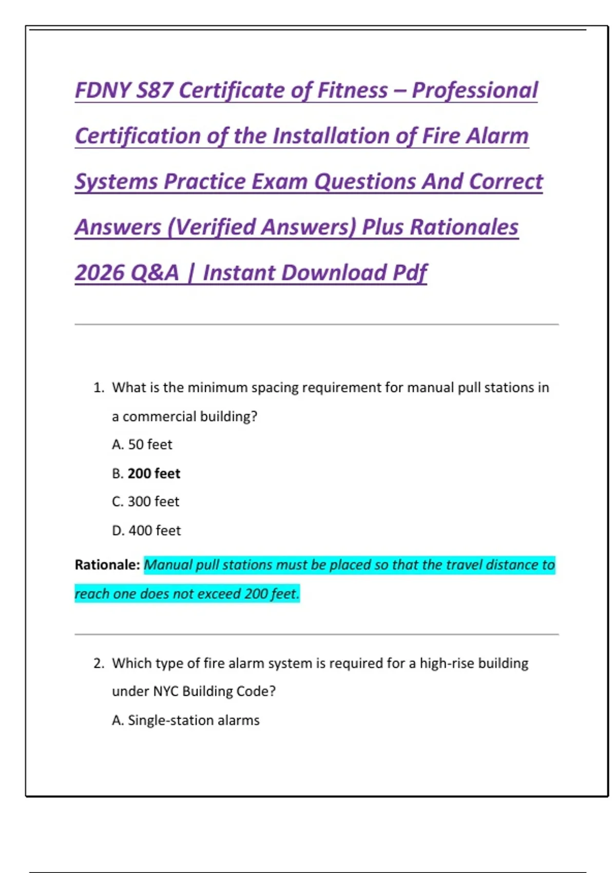 FDNY S87 Certificate of Fitness – Professional Certification of the ...