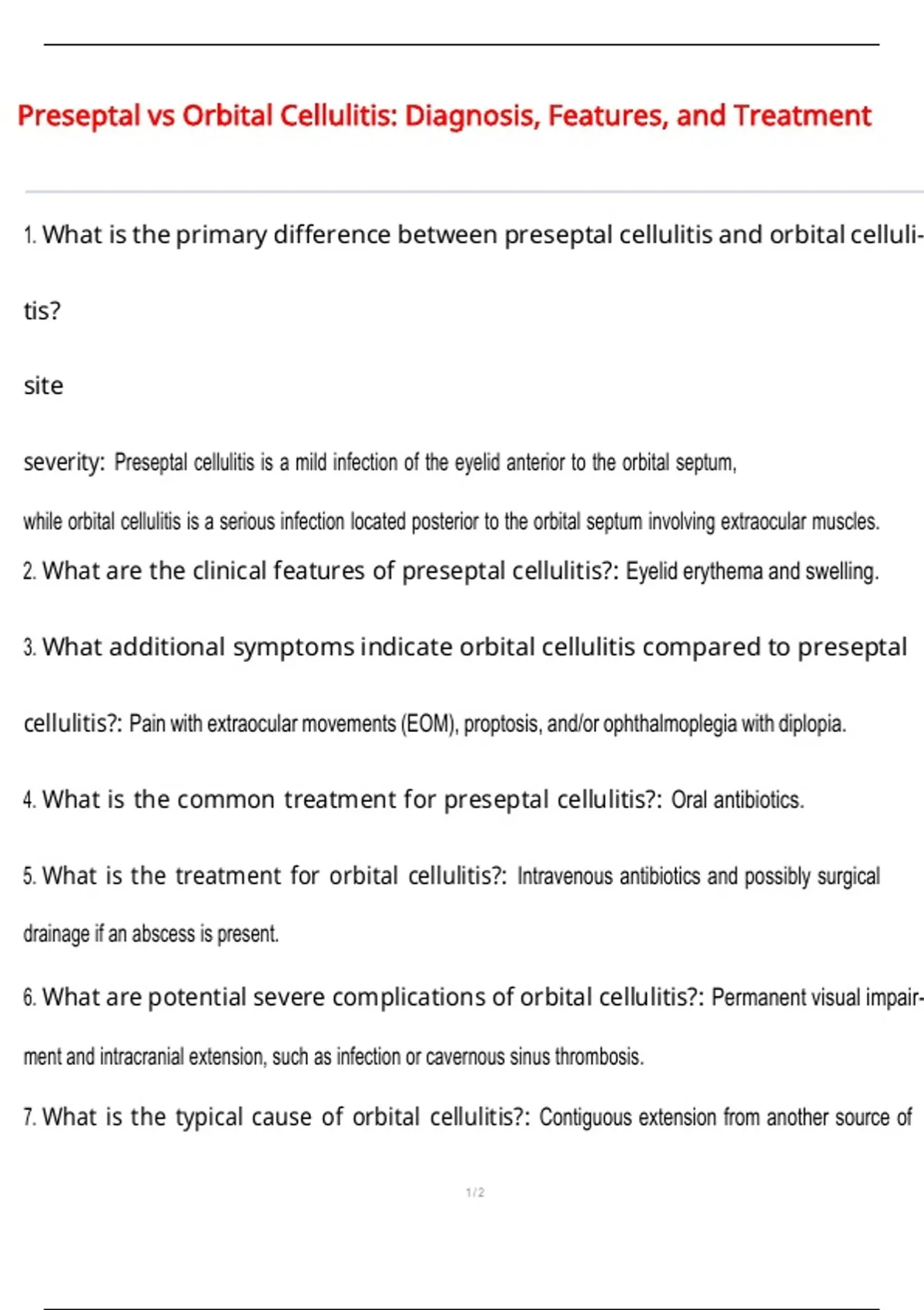 Preseptal vs Orbital Cellulitis: Diagnosis, Features, and Treatment ...