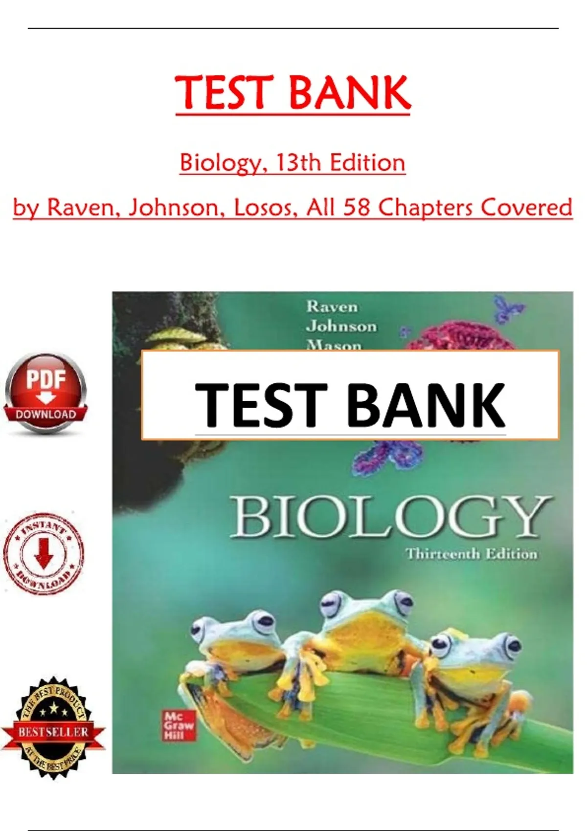 Test Bank For Biology 13th Edition By Peter Raven, George Johnson ...