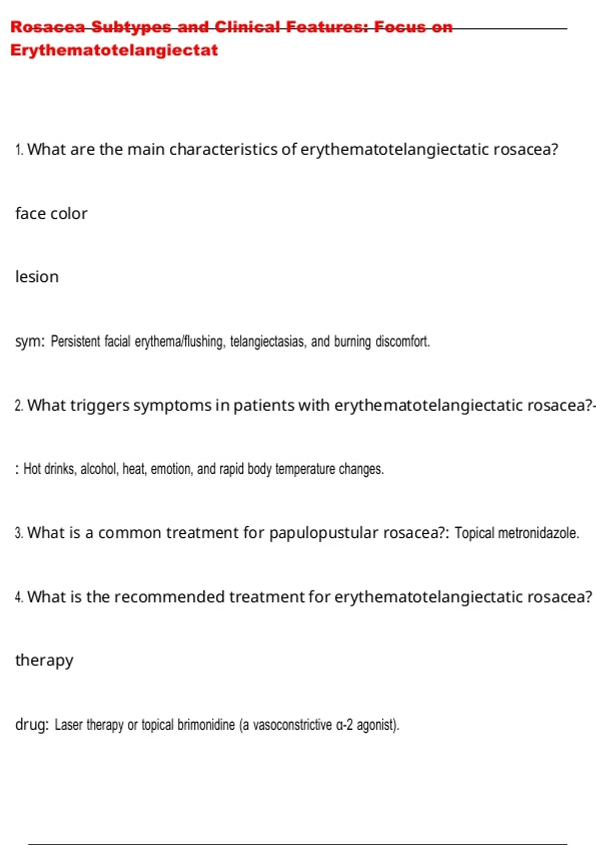Rosacea Subtypes and Clinical Features: Focus on Erythematotelangiectat ...