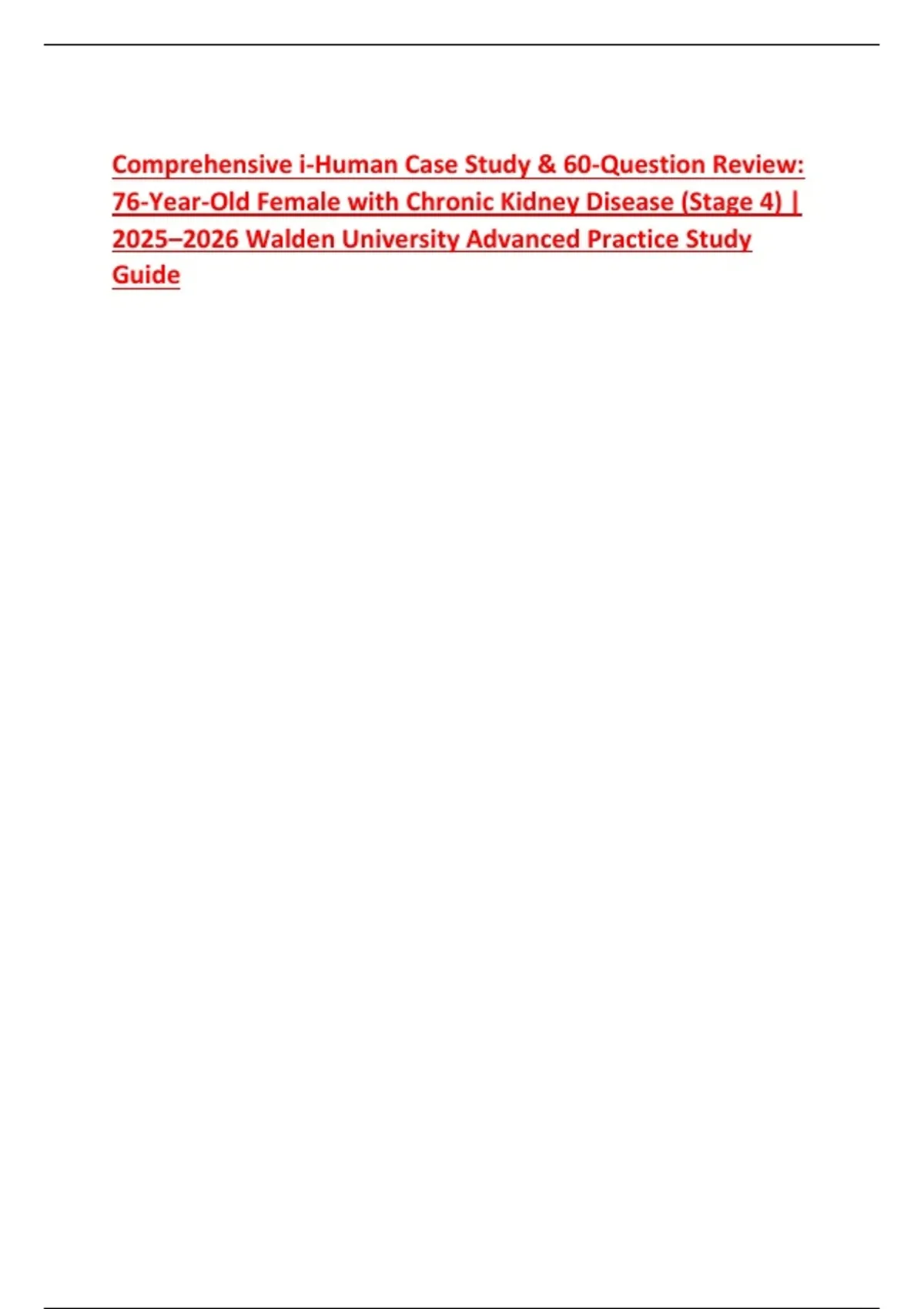 Comprehensive i-Human Case Study & 60-Question Review: 76-Year-Old ...
