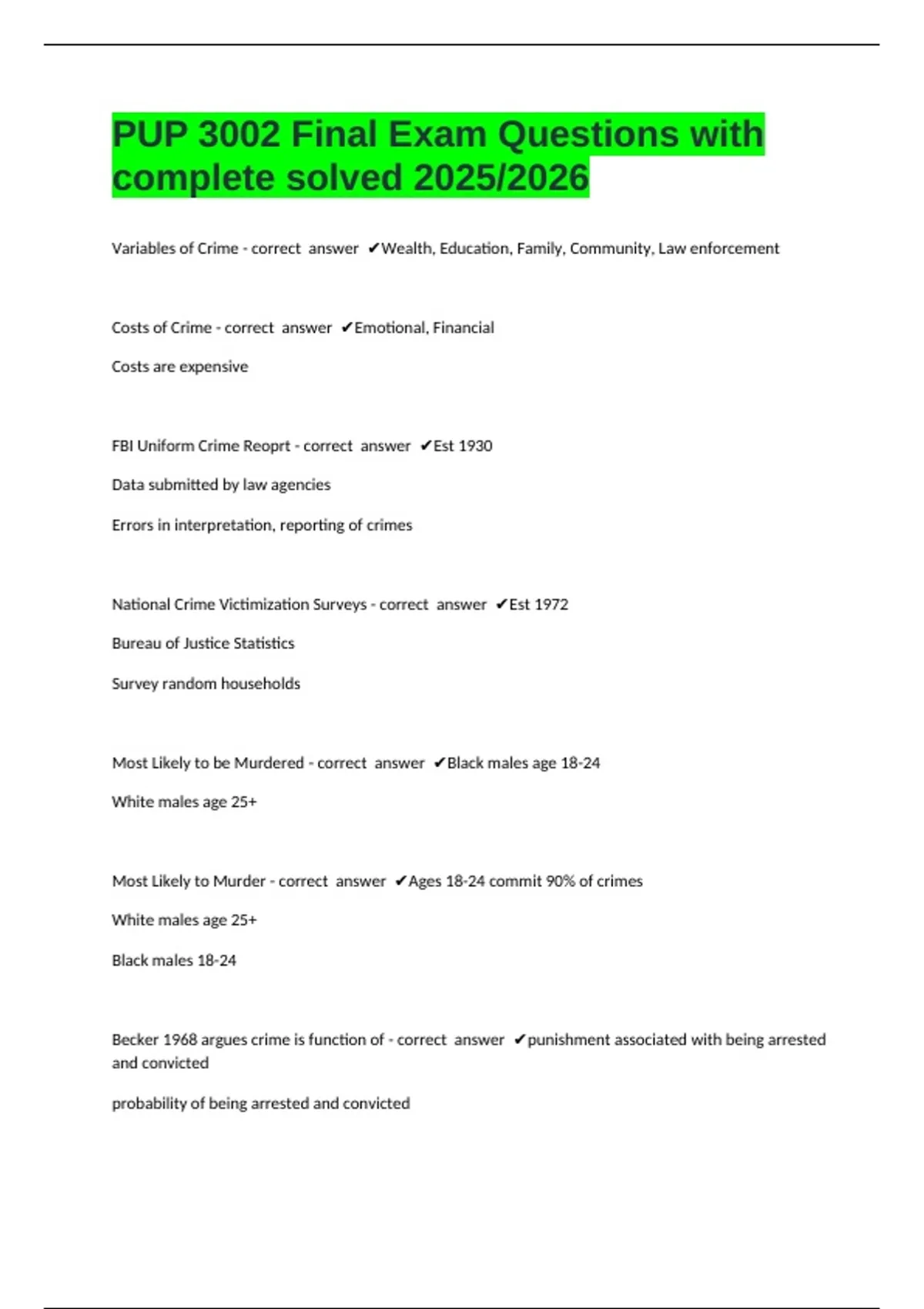 PUP 3002 Final Exam Questions with complete solved 2025/2026 - PUP 3002 ...
