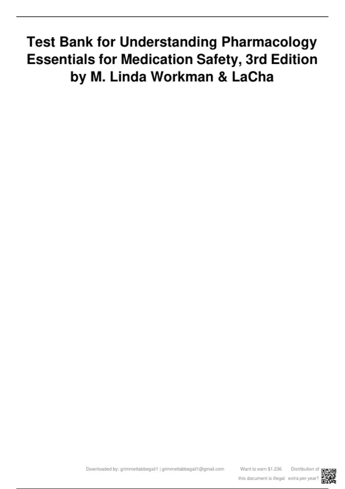 [Test Bank] Understanding Pharmacology (3rd Edition, 2025) M. Linda ...