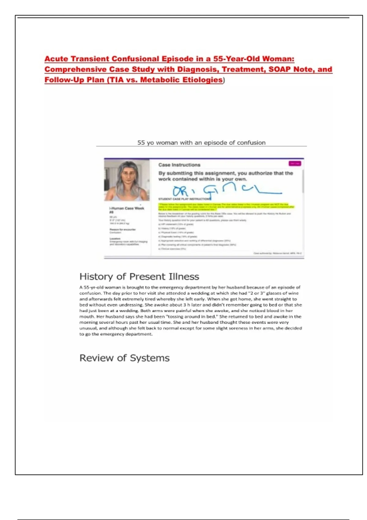 Acute Transient Confusional Episode in a 55-Year-Old Woman ...