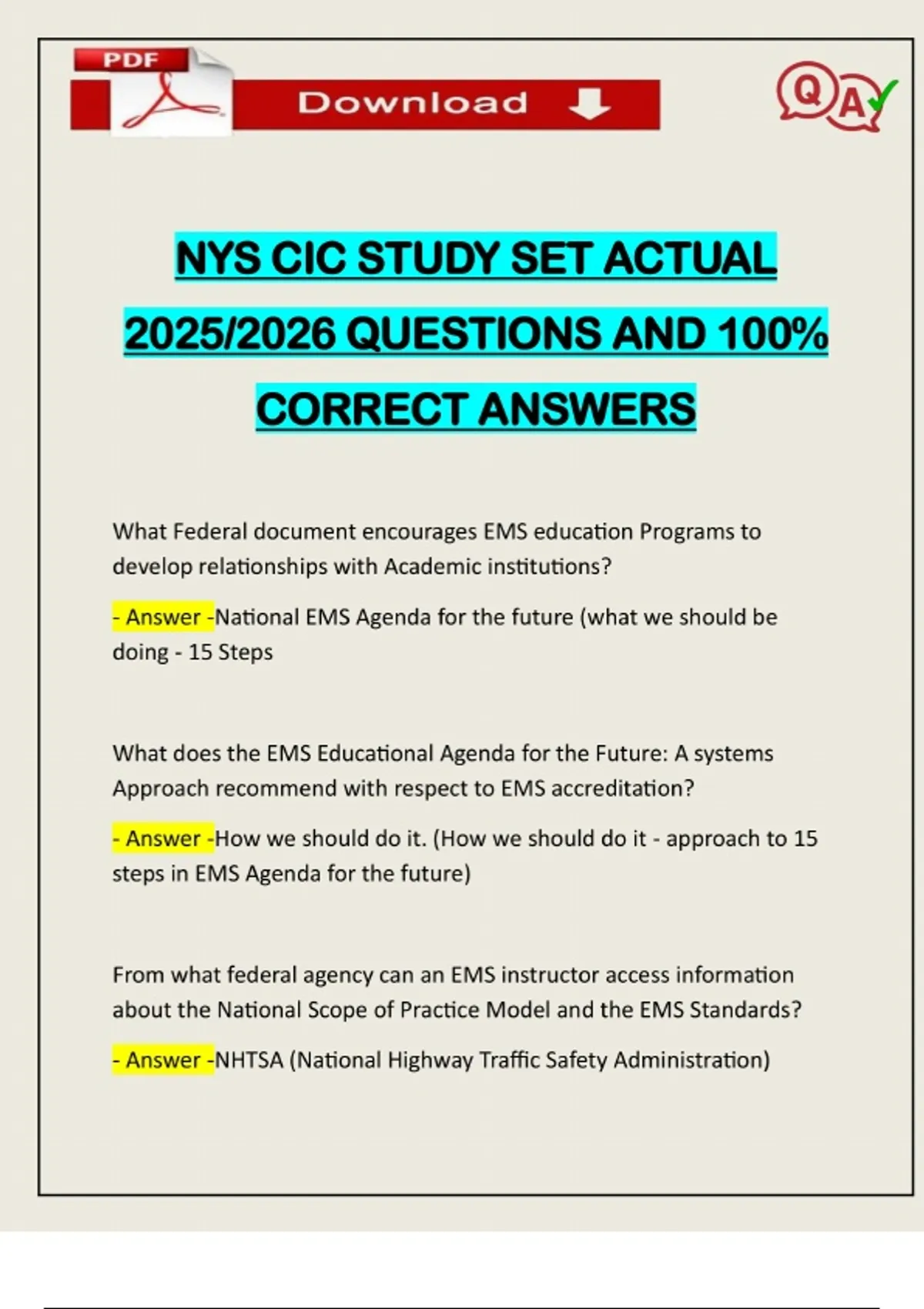 NYS CIC STUDY SET ACTUAL 2025/2026 QUESTIONS AND 100% CORRECT ANSWERS ...