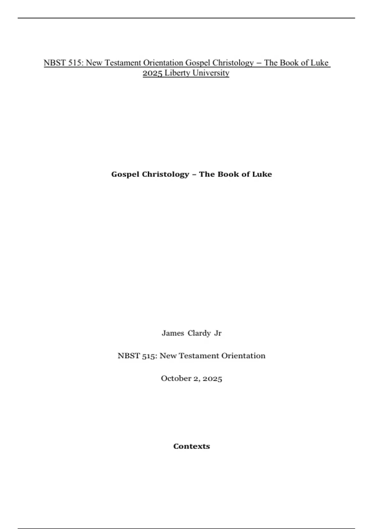 NBST 515: New Testament Orientation Gospel Christology – The Book of ...