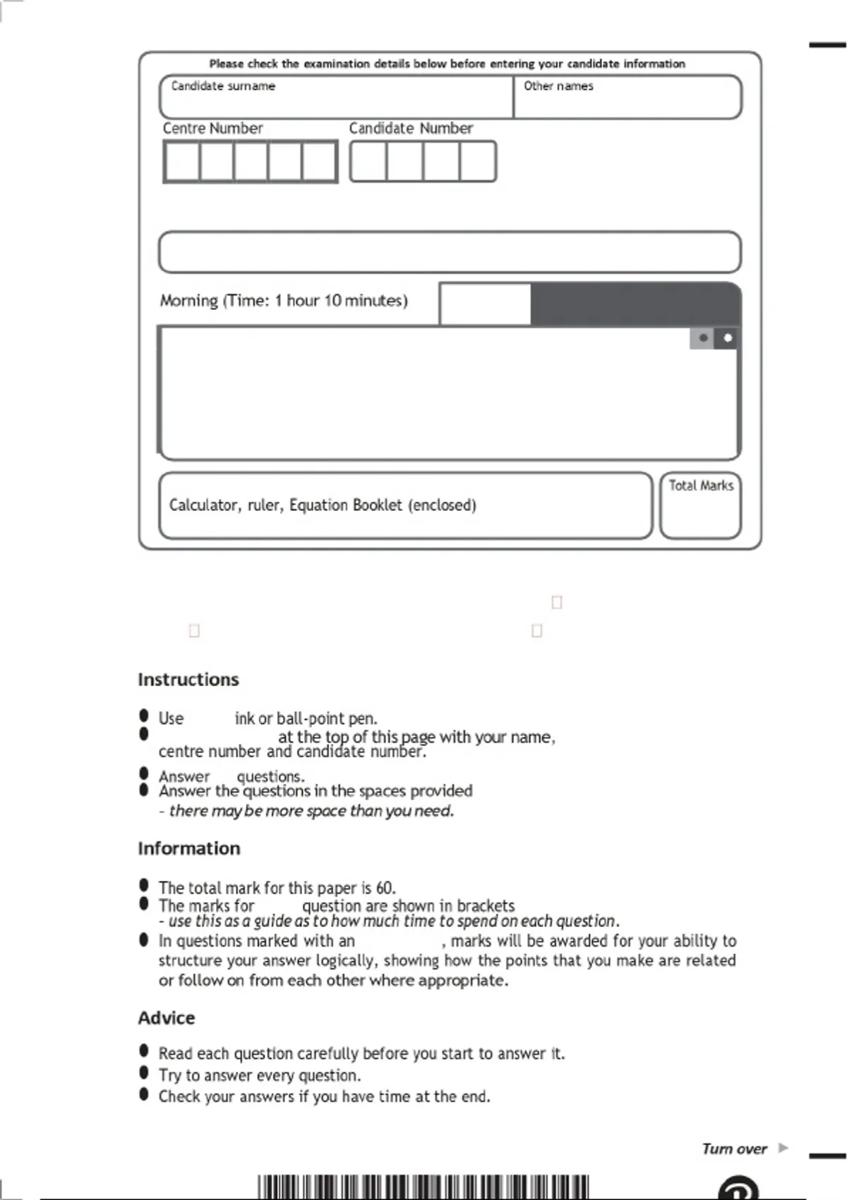 Pearson Edexcel Level 1/Level 2 GCSE (9–1) Combined Science PAPER 3 ...