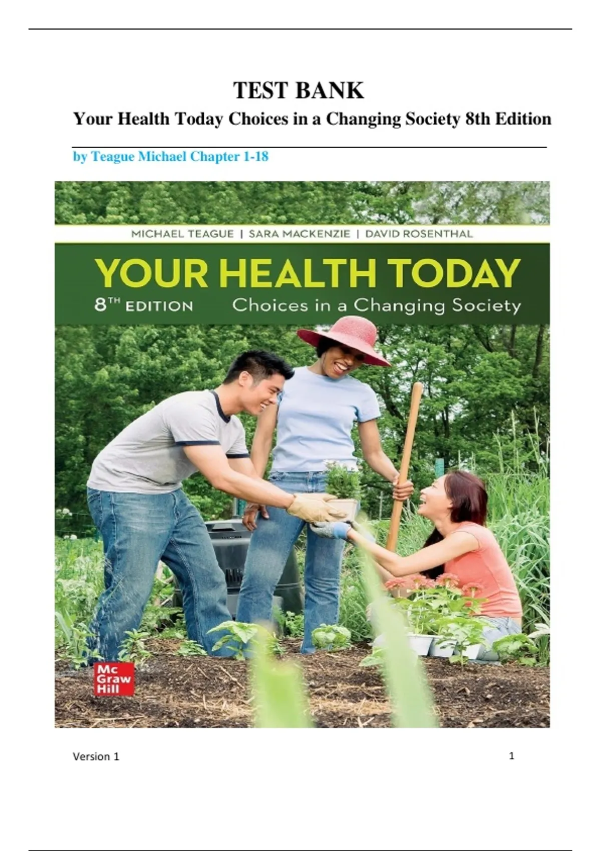 Test Bank – Your Health Today: Choices in a Changing Society (8th ...