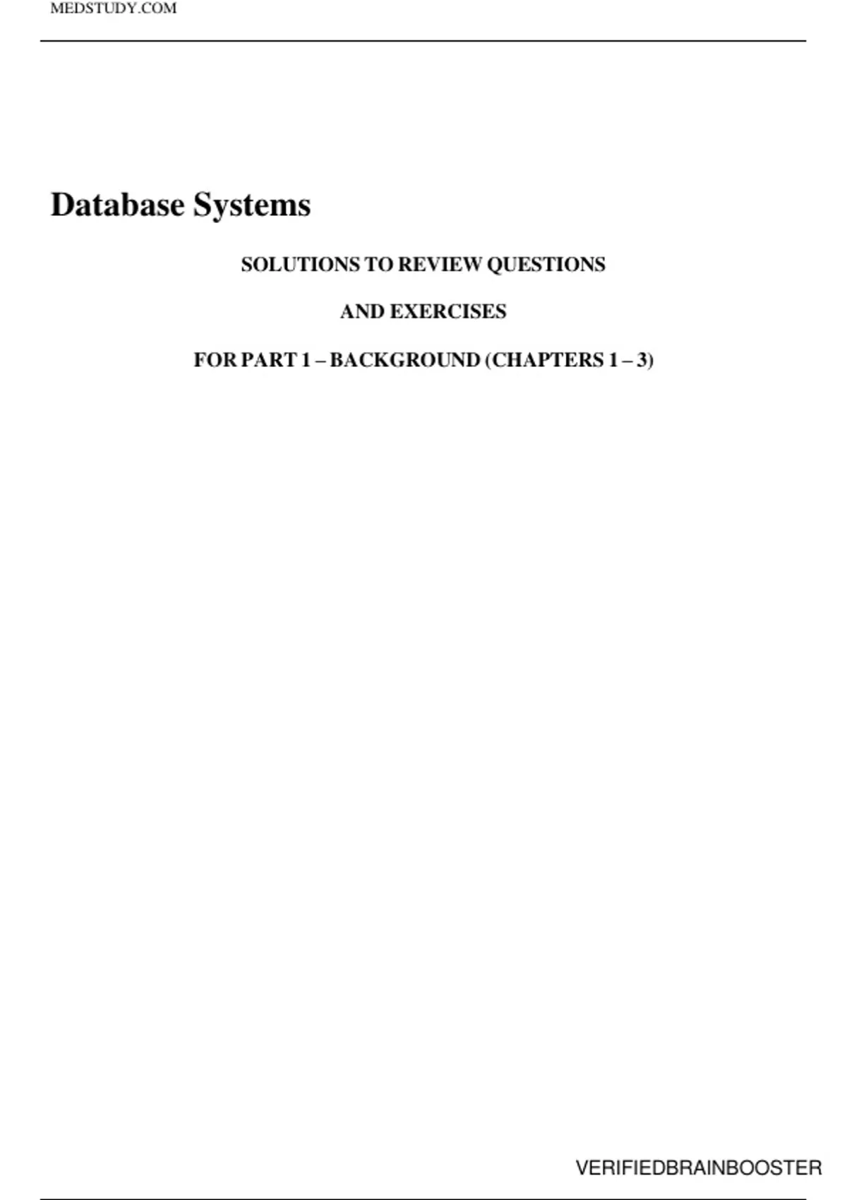 SOLUTIONS TO REVIEW QUESTIONS AND EXERCISES: database systems a ...