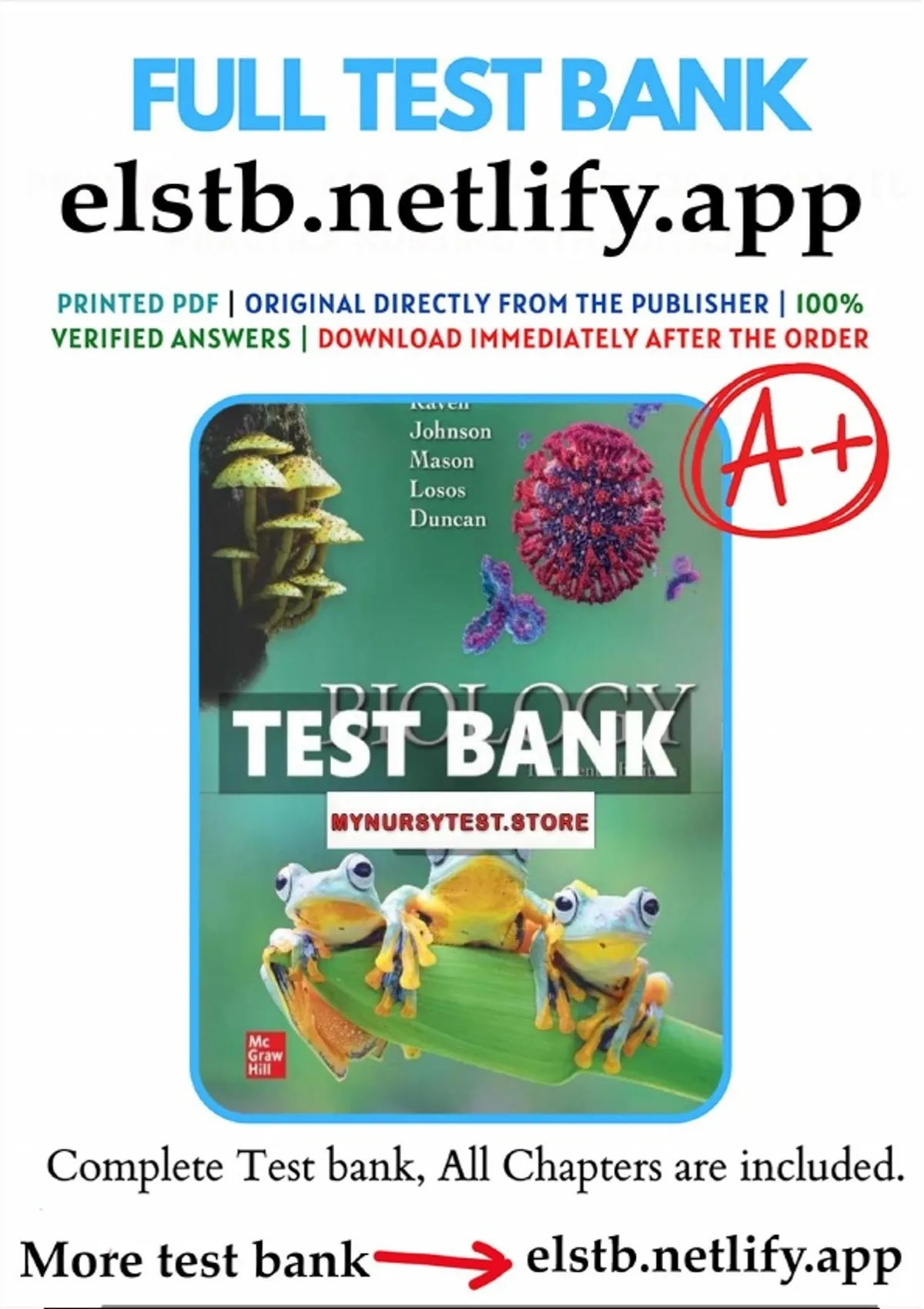 Test Bank for Biology, 13th Edition (Raven), Chapter on Cell Theory and ...