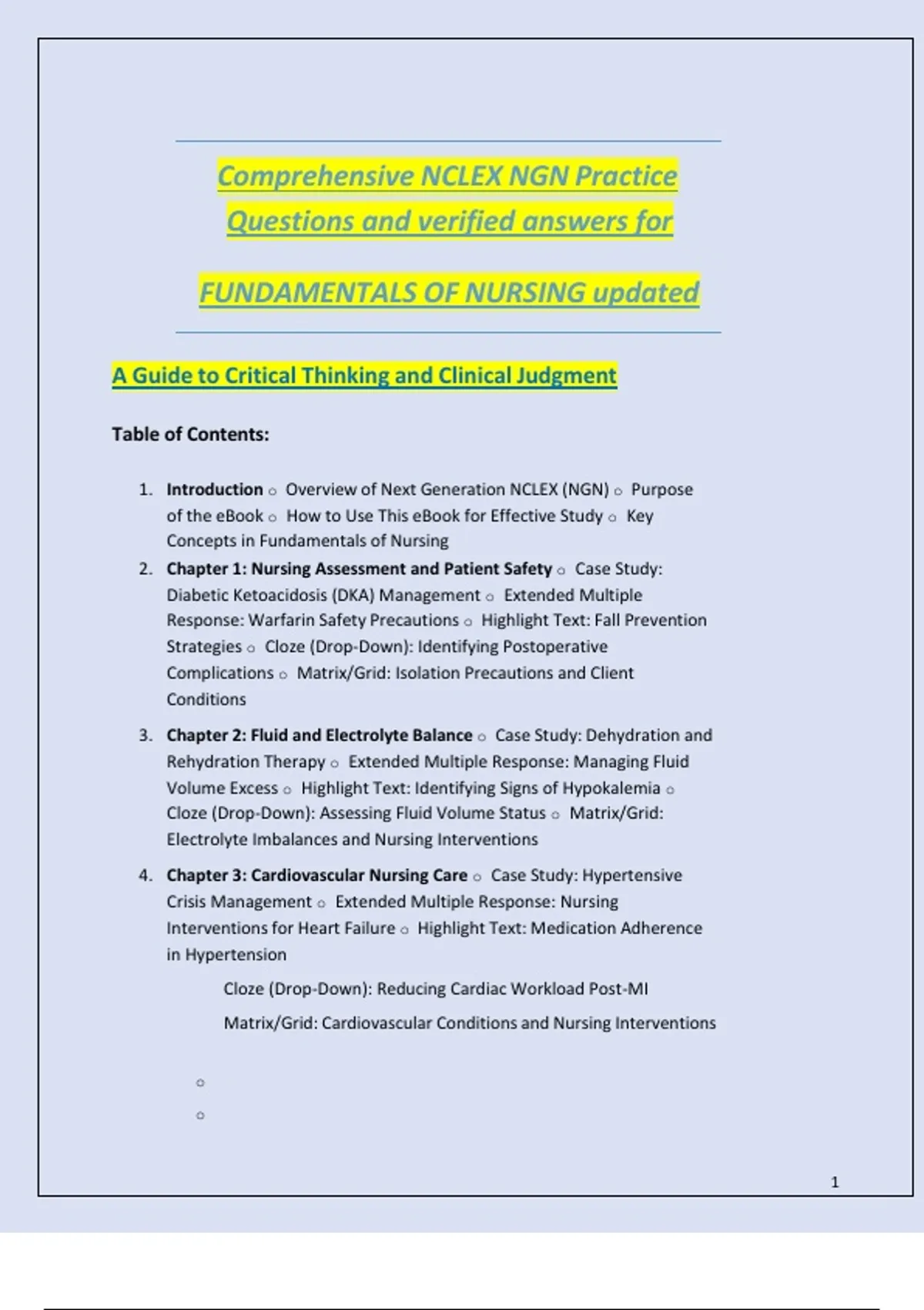 NCLEX NGN – Fundamentals of Nursing | Comprehensive Practice Scenarios ...