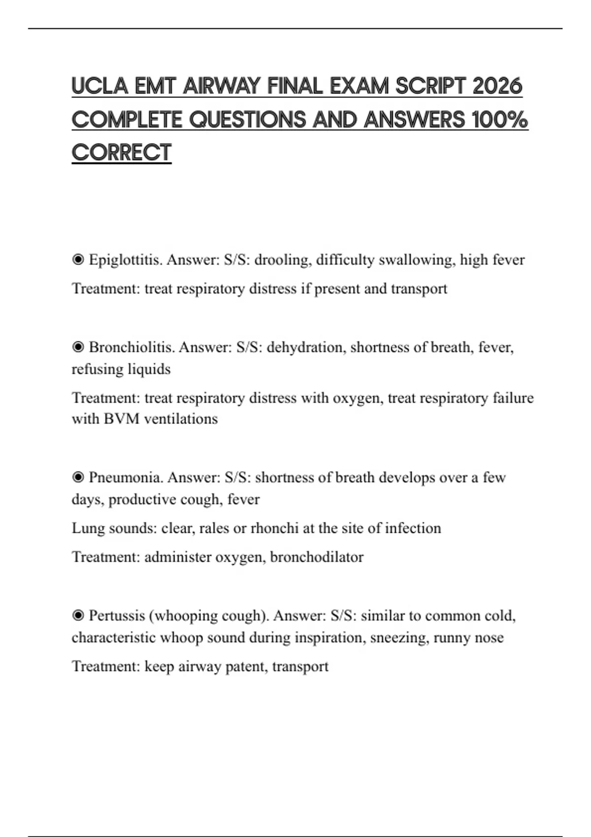 UCLA EMT AIRWAY FINAL EXAM SCRIPT 2026 COMPLETE QUESTIONS AND ANSWERS ...