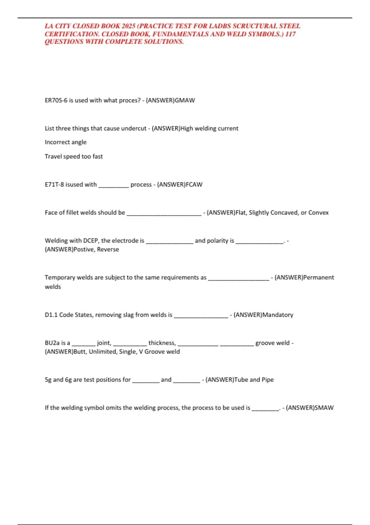 LA CITY CLOSED BOOK 2025 (PRACTICE TEST FOR LADBS SCRUCTURAL STEEL ...