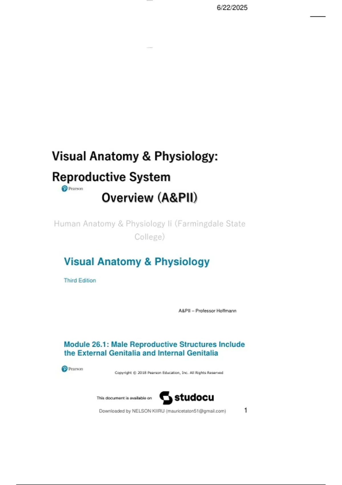 Visual Anatomy & Physiology – Reproductive System Summary (A&PII ...