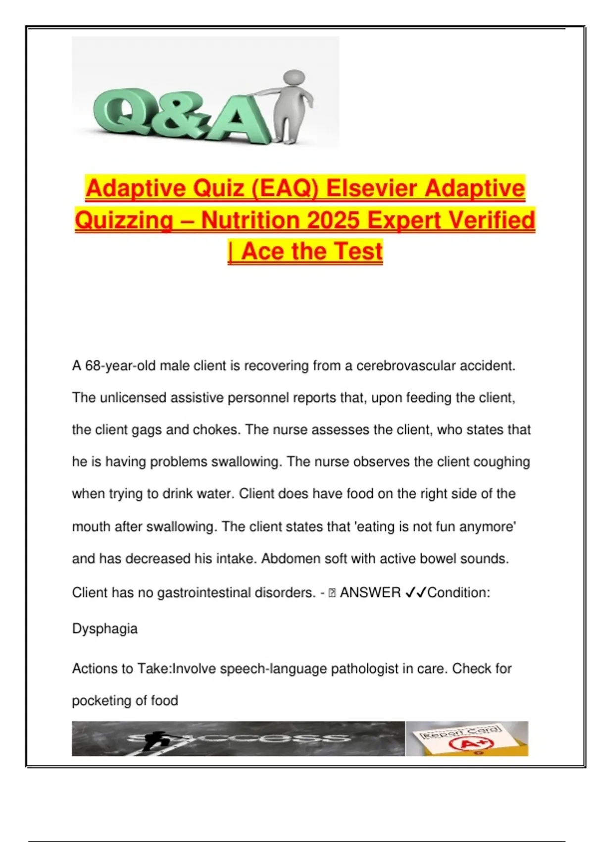 Nutrition EAQ – Adaptive Quiz (2025) | 20 Questions with Correct ...