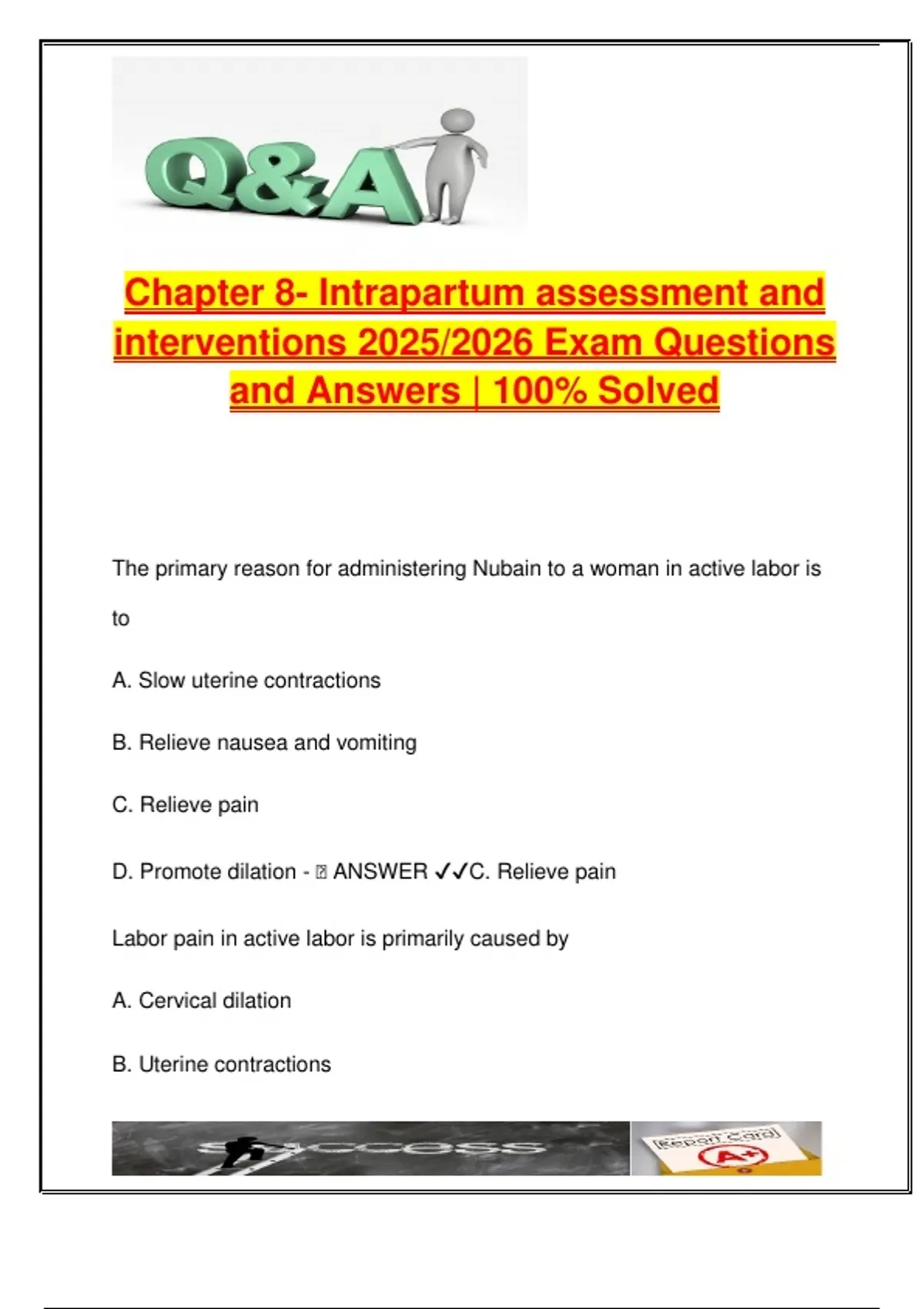 Intrapartum Assessment & Interventions – Chapter 8 (2025/2026) | 35 ...