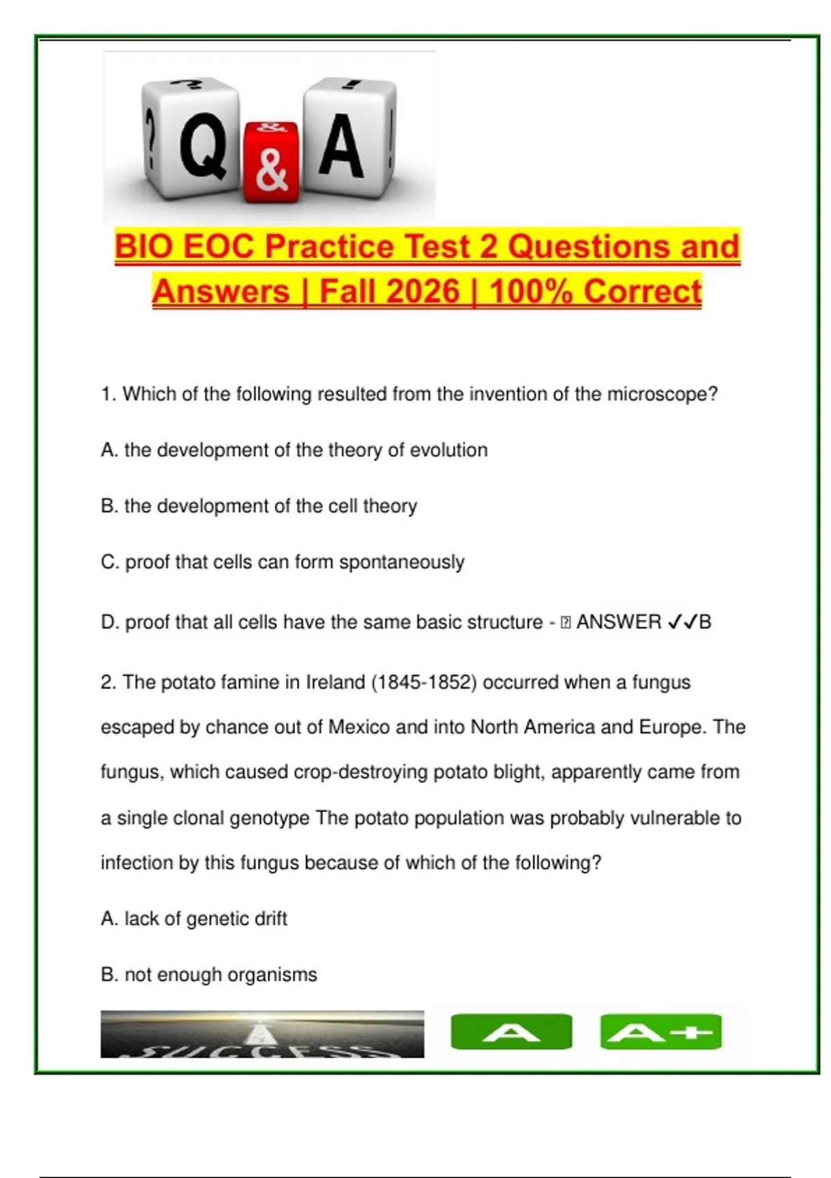 Biology Eoc Practice Test Florida