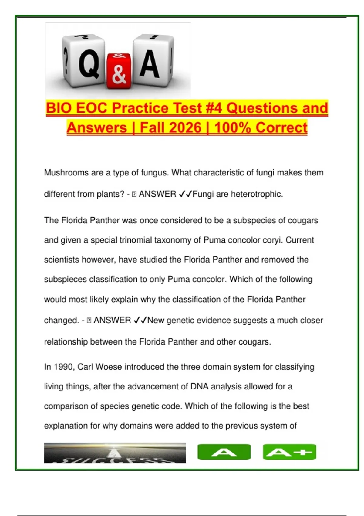 Biology EOC Practice Test 4 – Florida (50+ Questions) | Plant Systems ...
