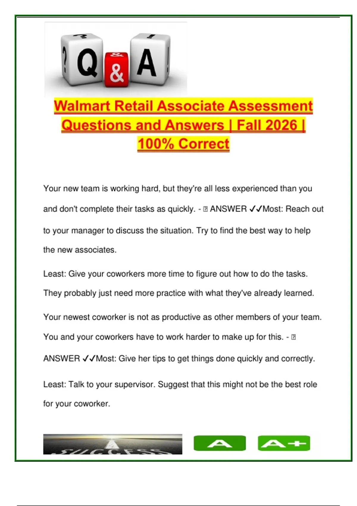 Walmart Retail Associate Assessment Test (Situational Judgment – 30 ...