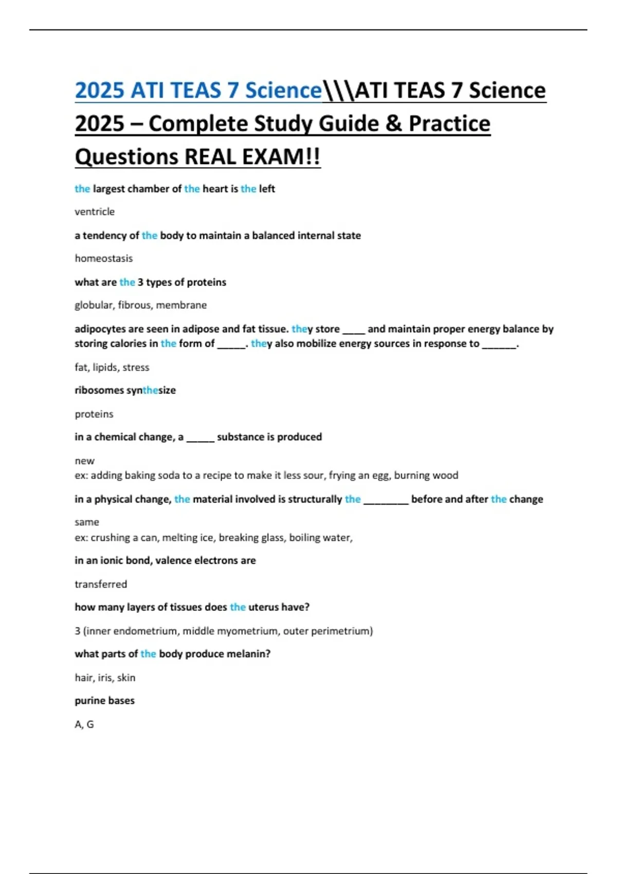 ATI TEAS 7 Respiratory System 2025 – High-Yield Review & Study Notes ...