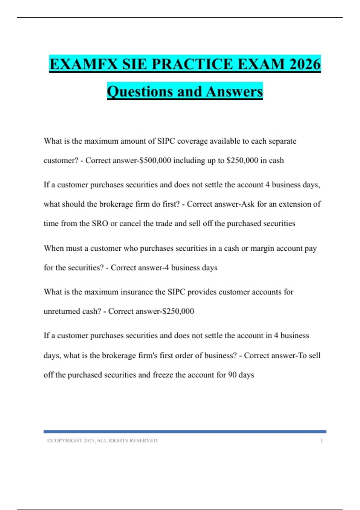 EXAMFX SIE PRACTICE EXAM 2026 Questions and Answers - Abdominal ...