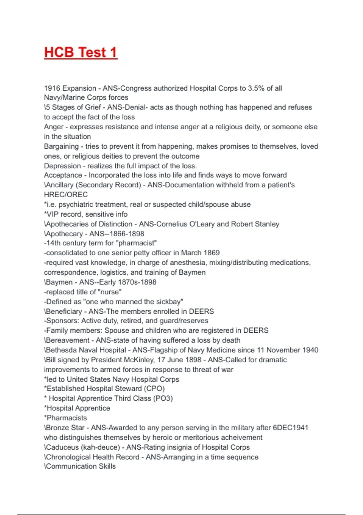 HCB Test 1 Exam 2025/2026 Questions With Correct Solutions. - Hcb ...