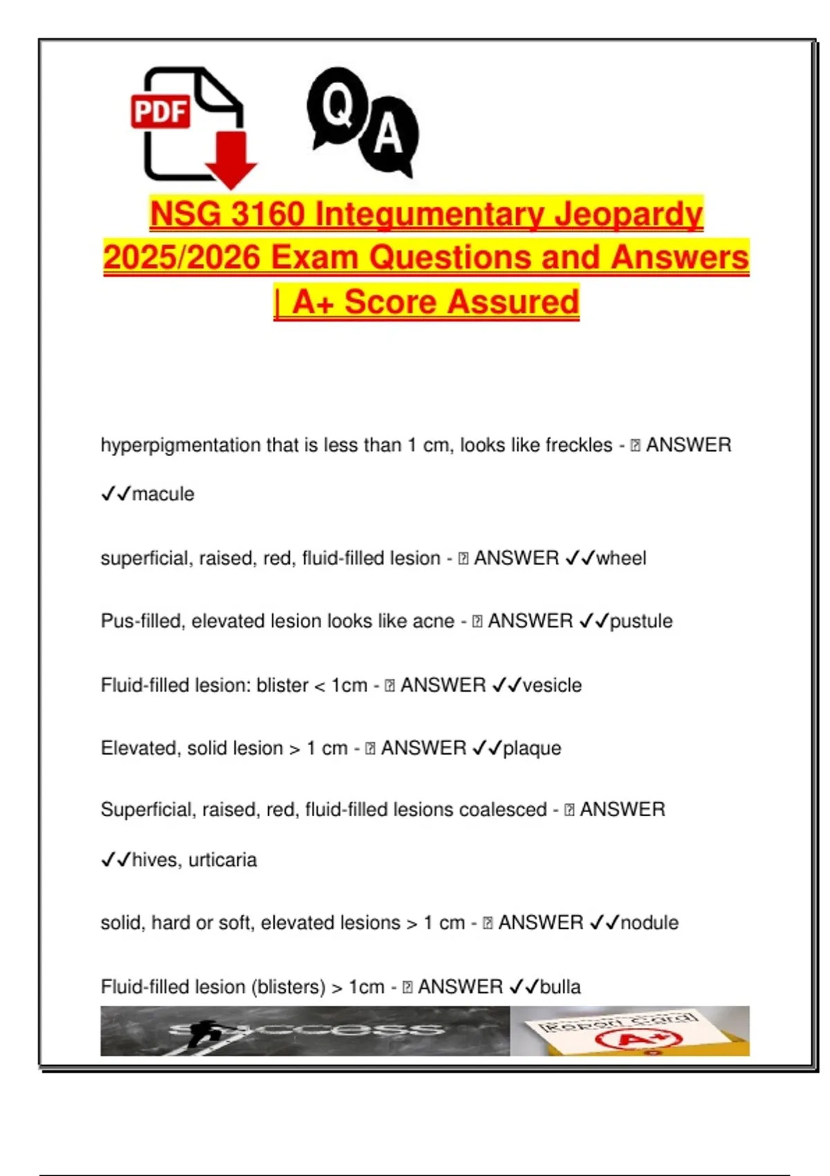 NSG 3160 Nursing Care | Integumentary Jeopardy (Q&A Review) | Skin ...