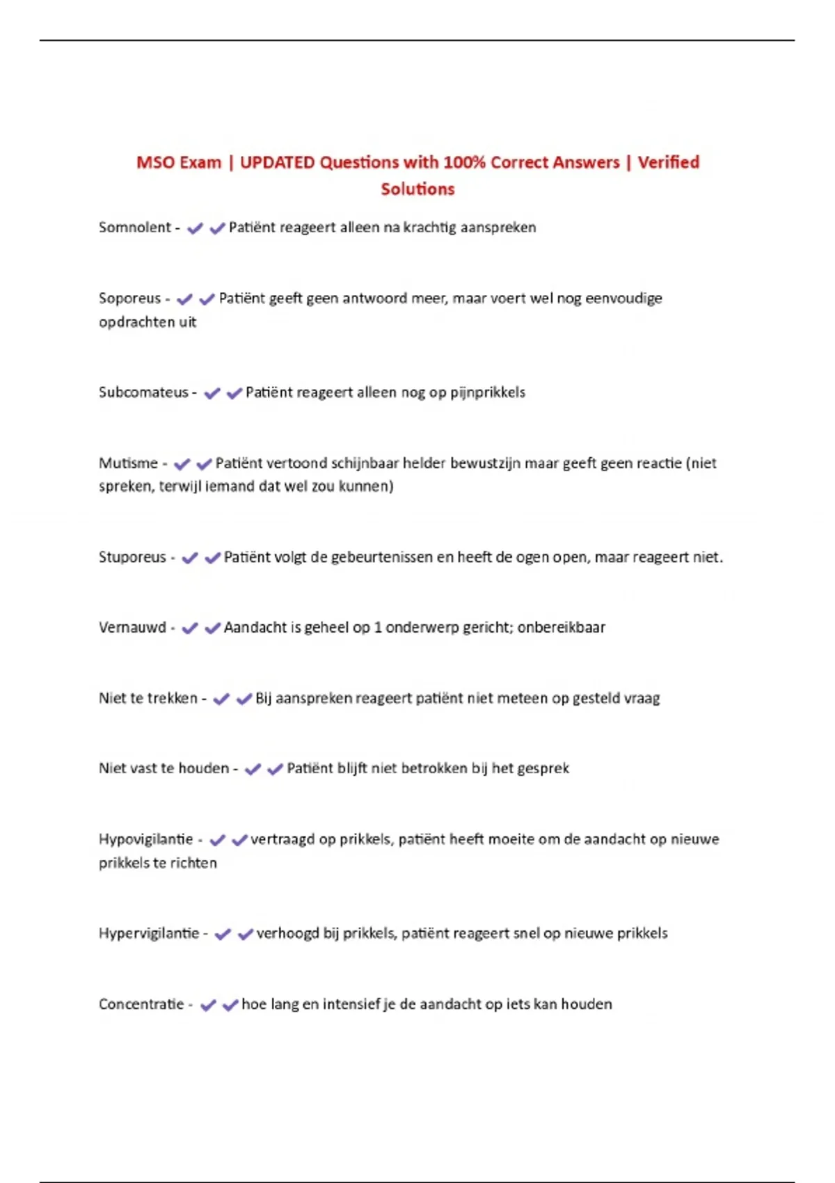 MSO Exam | UPDATED Questions with 100% Correct Answers | Verified ...