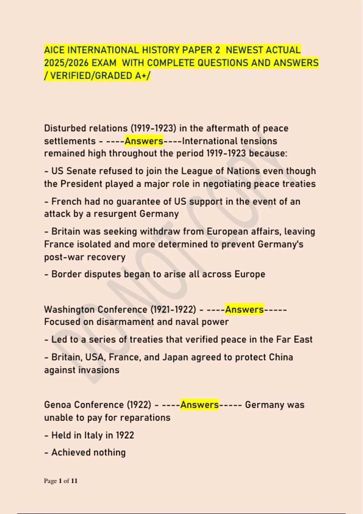 AICE INTERNATIONAL HISTORY PAPER 2 NEWEST ACTUAL 2025/2026 EXAM WITH ...