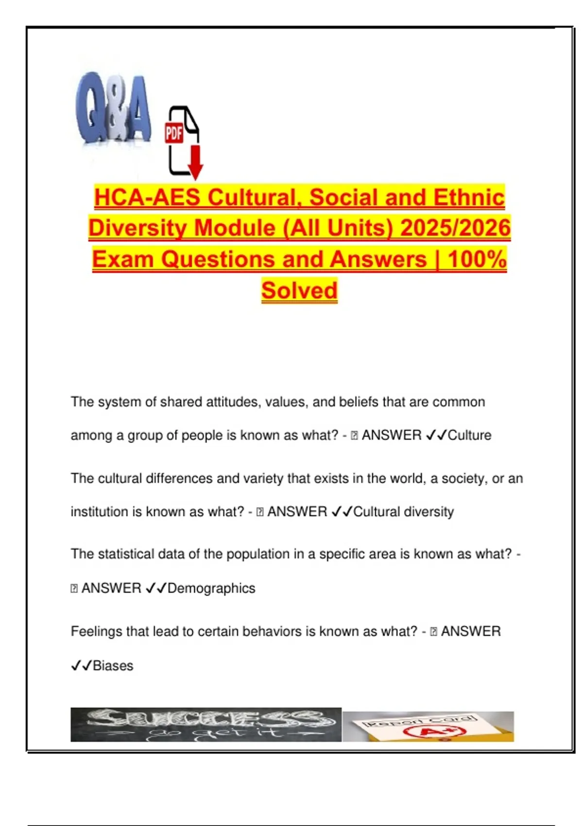 HCA Cultural, Social & Ethnic Diversity – 2025/2026 – 40 Q&As – Health ...