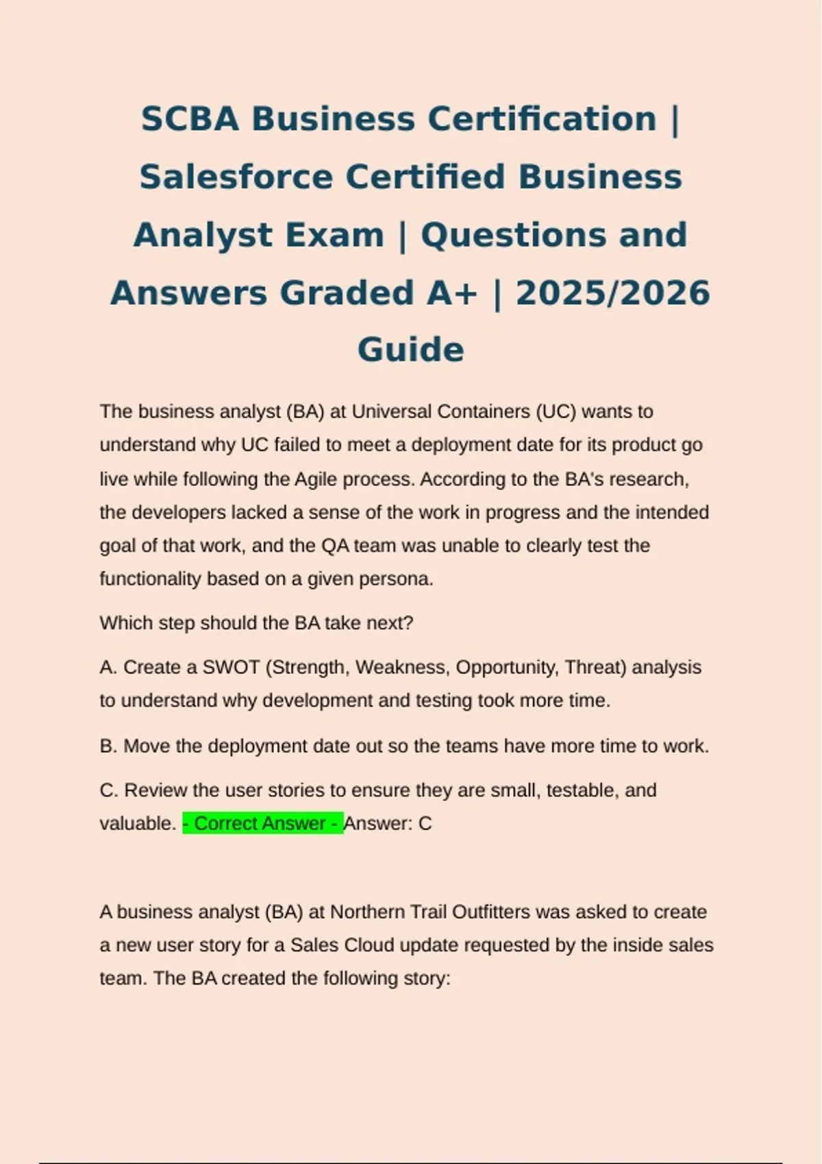 SCBA Business Certification | Salesforce Certified Business Analyst ...